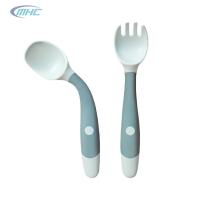 China Baby Silicone Feeding Spoon And Fork Plain Bendable BPA Free Eco friendly for sale