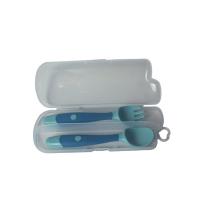 China Baby Silicone Feeding Spoon And Fork Plain Bendable BPA Free Eco friendly for sale