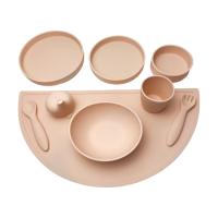 China Baby Plain Suction Bowl And Plate Set Silicone Food Grade With Spoon for sale