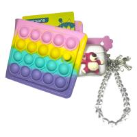 China Baby Silicone Products Silicone Coin Purse Sensory Toys Kids Toys 2022 Kids Wallets Rainbow for sale