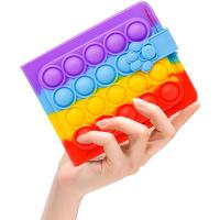 China Baby Silicone Products Silicone Coin Purse Sensory Toys Kids Toys 2022 Kids Wallets Rainbow for sale