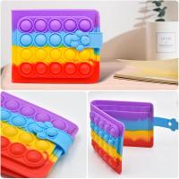 China Baby Silicone Products Silicone Coin Purse Sensory Toys Kids Toys 2022 Kids Wallets Rainbow for sale