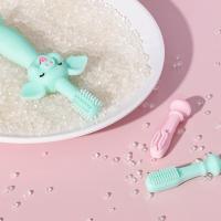 China Silicone Baby Teether ，Food Grade Silicone Baby Toothbrush Infant Training Custom Cartoon Pig for sale