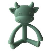 China Custom Cartoon Silicone Baby Teether , Food Grade Silicone lnfant Training Toothbrush  Cow And Sheep Shapes for sale