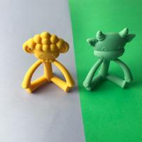 China Custom Cartoon Silicone Baby Teether , Food Grade Silicone lnfant Training Toothbrush  Cow And Sheep Shapes for sale