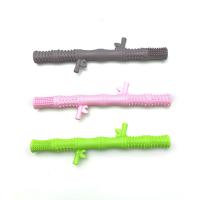 China Teething Stick Toy For Baby Teether Food Grade Bamboo Design Teething Tube Silicone Teether Straws for sale