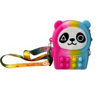 China Panda Shaped Silicone Rainbow Pop It Zipper Bag MHC New Toy for sale
