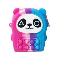 China Panda Shaped Silicone Rainbow Pop It Zipper Bag MHC New Toy for sale