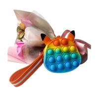 China Relieves Stress Silicone Poppet Fidget Purse , Mhc Girls Popular Fingertip Wallet Toy for sale