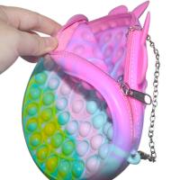 China DIY Fashion Cartoon Mini Kids Fidget Cute Chain Silicone Purse Bag For Little Girl for sale