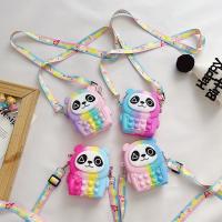 China Silicone Shoulder Fidget Pop Purse Cute Cartoon Panda For Kids for sale