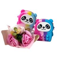 China Silicone Shoulder Fidget Pop Purse Cute Cartoon Panda For Kids for sale