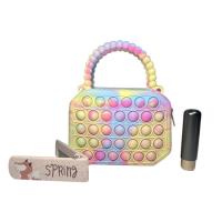 China Rainbow Silicone Shoulder Bag , Kids Sensory Toys Baby Silicone Products for sale