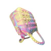 China Rainbow Silicone Shoulder Bag , Kids Sensory Toys Baby Silicone Products for sale