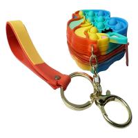 China OEM ODM Kids Silicone Fidget Toys , Rainbow Unicorn Popper Purse for sale