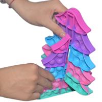 China 3D Large Tie Dye Christmas Tree Fidget Toy Cute Anxiety Popper Game Gift For Kid for sale