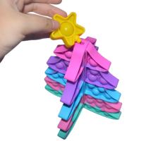 China 3D Large Tie Dye Christmas Tree Fidget Toy Cute Anxiety Popper Game Gift For Kid for sale