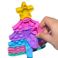 China 3D Large Tie Dye Christmas Tree Fidget Toy Cute Anxiety Popper Game Gift For Kid for sale