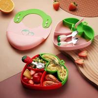 China MHC Fruit Design Silicone Baby Feeding Set BPA Free Strawberry Feeding Bowl for sale