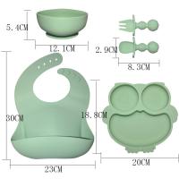 China MHC Baby Silicone Feeding Plates 6 Pcs Sets Nontoxic Baby Tableware Food Tray Dishes for sale