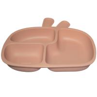 China MHC Baby Silicone Divided Plate With Suction BPA Free Silicone Feeding Set Animal Shaped for sale