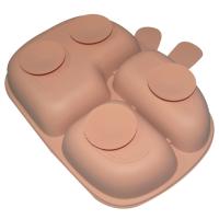 China MHC Baby Silicone Divided Plate With Suction BPA Free Silicone Feeding Set Animal Shaped for sale