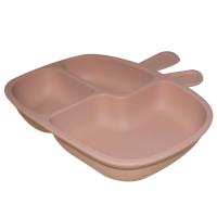 China MHC Baby Silicone Divided Plate With Suction BPA Free Silicone Feeding Set Animal Shaped for sale