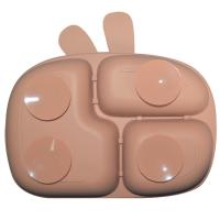 China MHC Baby Silicone Divided Plate With Suction BPA Free Silicone Feeding Set Animal Shaped for sale