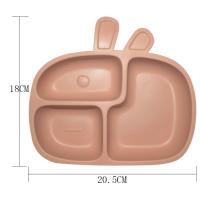 China MHC Baby Silicone Divided Plate With Suction BPA Free Silicone Feeding Set Animal Shaped for sale