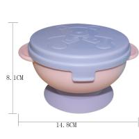China Small Silicone Suction Bowl Plate Cup Baby Silicone Divided Plate Spoon With Lid Set for sale