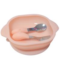 China Baby Soft Silicone Suction Bowl Plate Small Baby Divided Plate Spoon With Lid Set for sale