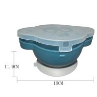 China Reusable Baby Silicone Bowl Small Suction Silicone Divided Plate Spoon With Lid Set for sale