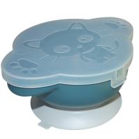 China Reusable Baby Silicone Bowl Small Suction Silicone Divided Plate Spoon With Lid Set for sale