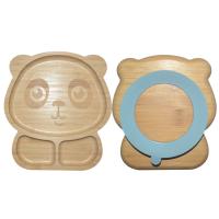China Eco Friendly Tableware Bamboo Silicone Baby Plate Divided Suction Plate BPA Free for sale