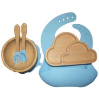 China Bamboo Baby Silicone Bowl Divided Irregular Bear Shape Eco Friendly Tableware for sale