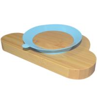 China MHC Silicone Baby Feeding Set Bamboo Plate Bpa Free Divided Suction Dining Kids for sale