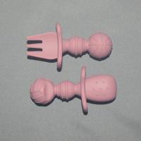 China 6 Pcs Silicone Baby Feeding Plates With Cup Bib Bowl Fork Spoon Nontoxic Food Tray Dishes for sale