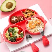 China Portable Silicone Suction Food Storage Container MHC Kids Baby Plate With Straw for sale