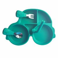 China Portable Silicone Suction Food Storage Container MHC Kids Baby Plate With Straw for sale