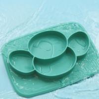 China Suction Cup Children Tableware Plates Dish Baby Silicone Crockery Toddlers Dishware Antiskid for sale