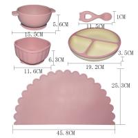 China Ergonomic Silicone Baby Feeding Set Silicone Childrens Plates Fork And Spoon For Toddlers for sale