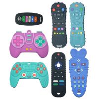China Durable Silicone Baby Teether Custom Color Soft TV Remote Teether for sale