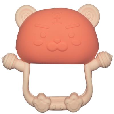 China MHC soft silicone teether Rattles Cat BPA Free Silicone Baby Teether for sale