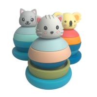 China Montessori Educational Silicone Stacking Blocks Toy For Kids Learning for sale