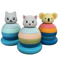 China Montessori Educational Silicone Stacking Blocks Toy For Kids Learning for sale