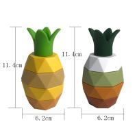 China MHC Silicone Stacking Blocks 5Pcs Pineapple Educational Montessori Sensory Toys for sale