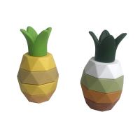 China MHC Silicone Stacking Blocks 5Pcs Pineapple Educational Montessori Sensory Toys for sale