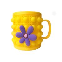China Safe And Efficient Baby Feeding Silicone Removable Cartoon Mug Pinch Children'S Love Toothbrush Mug for sale