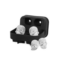 China MHC Food Grade 4 Cavity Ice Cube Trays Silicone Ice Cube Tray Mold Flexible Freezer Safe Cake Moulds for sale