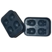 China MHC Food Grade 4 Cavity Ice Cube Trays Silicone Ice Cube Tray Mold Flexible Freezer Safe Cake Moulds for sale